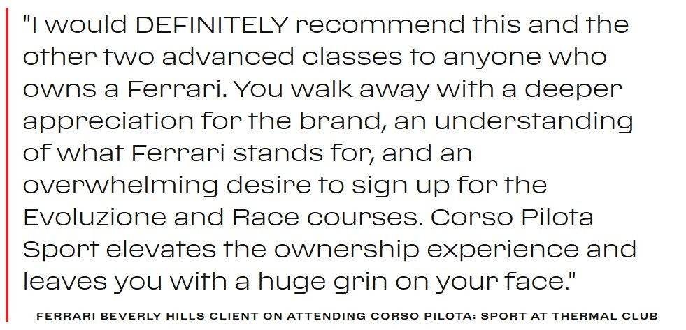 Corso Pilota - The Official Ferrari Driving School